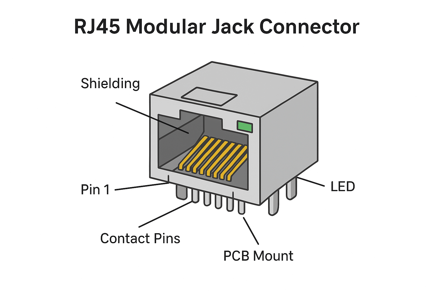 RJ45 Connector Pinout and Wiring Color Code (T568A & T568B Guide ...